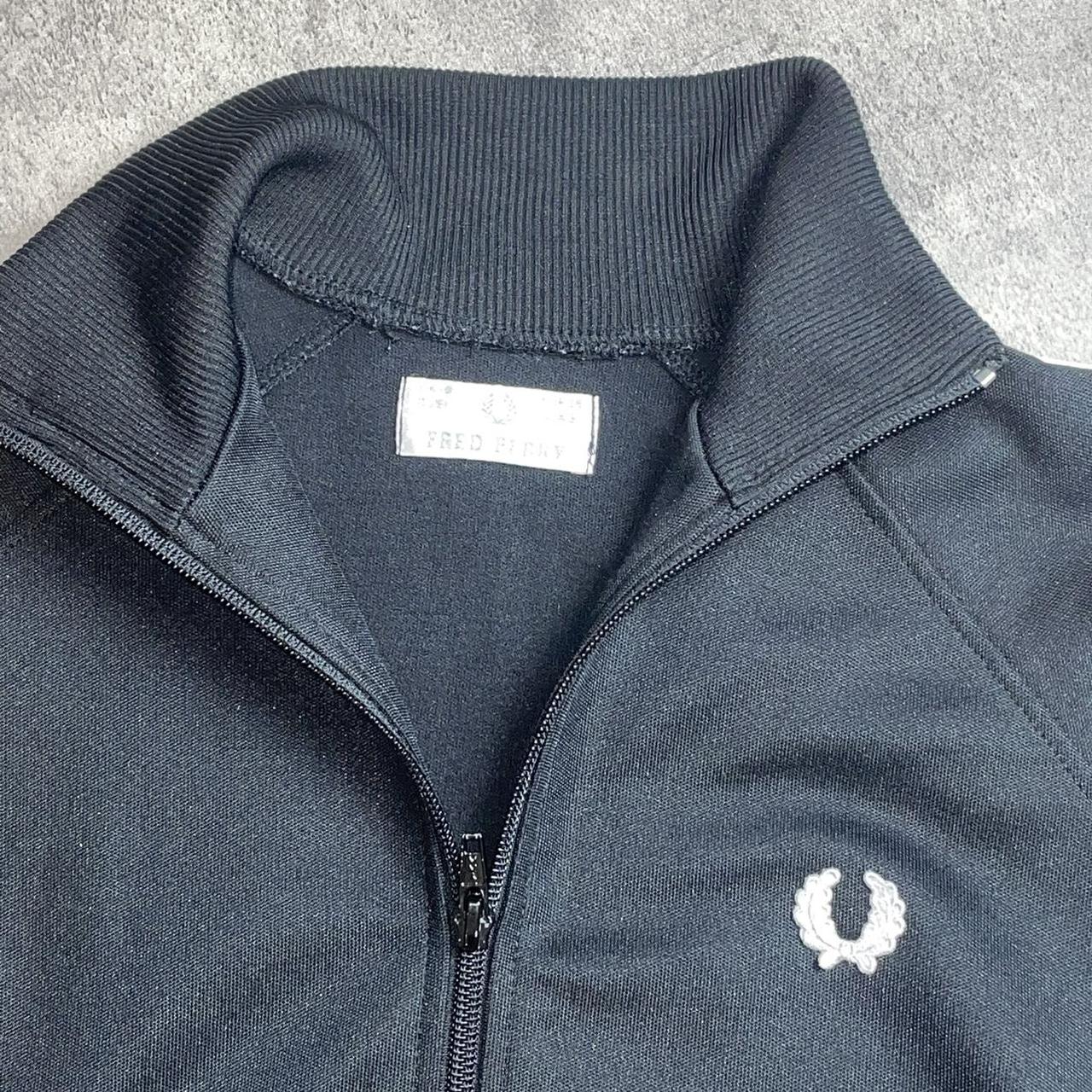 Black and white Fred Perry full zip jacket. White... - Depop