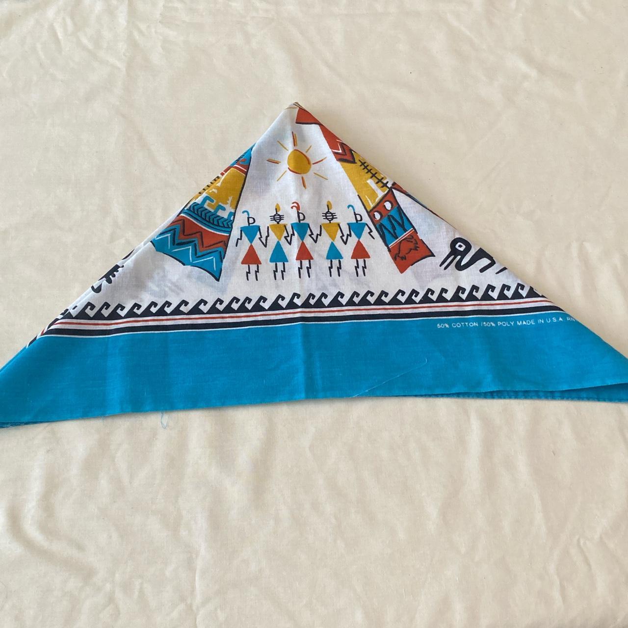Vintage 90’s Native American tribal handkerchief... - Depop