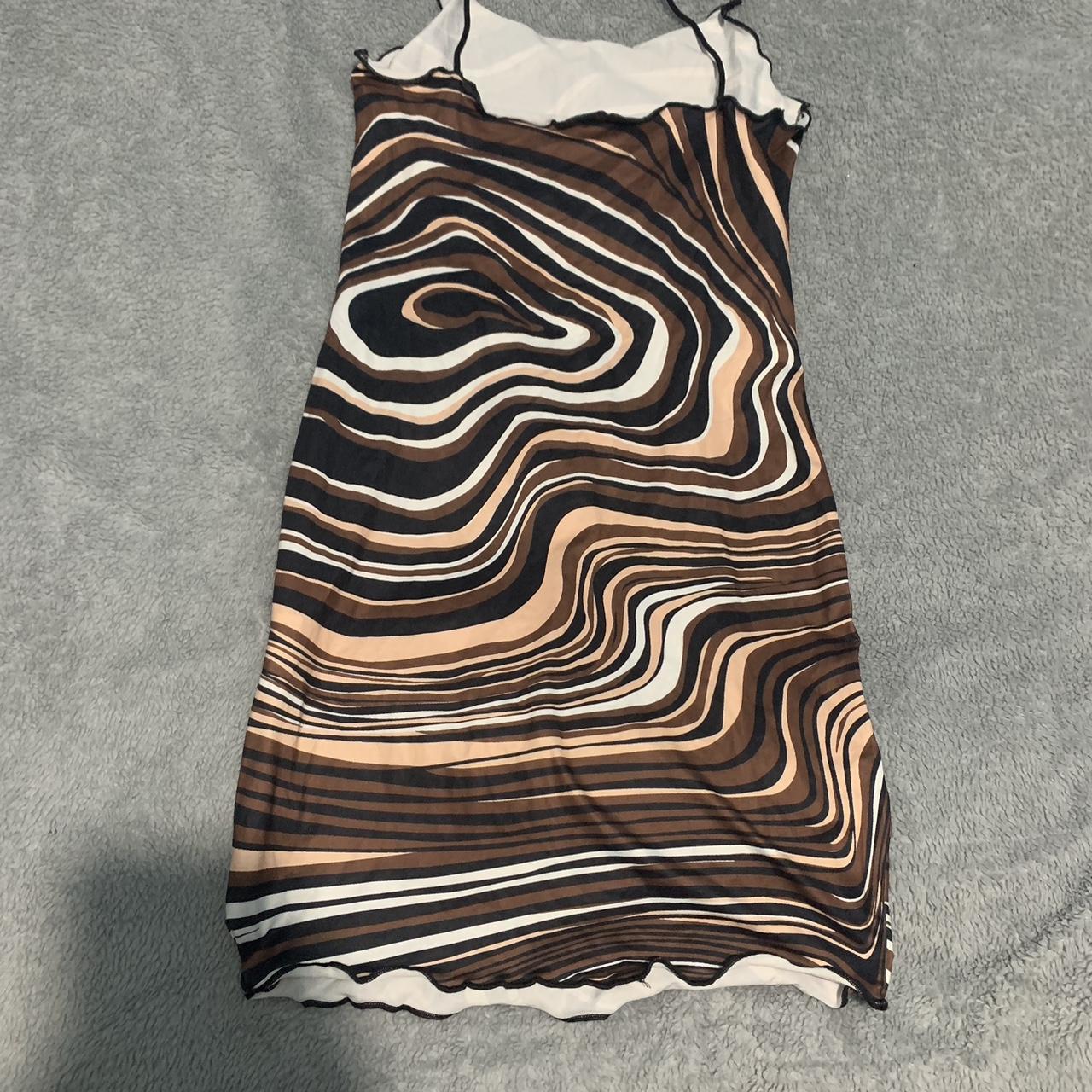 Women's Brown and White Dress | Depop