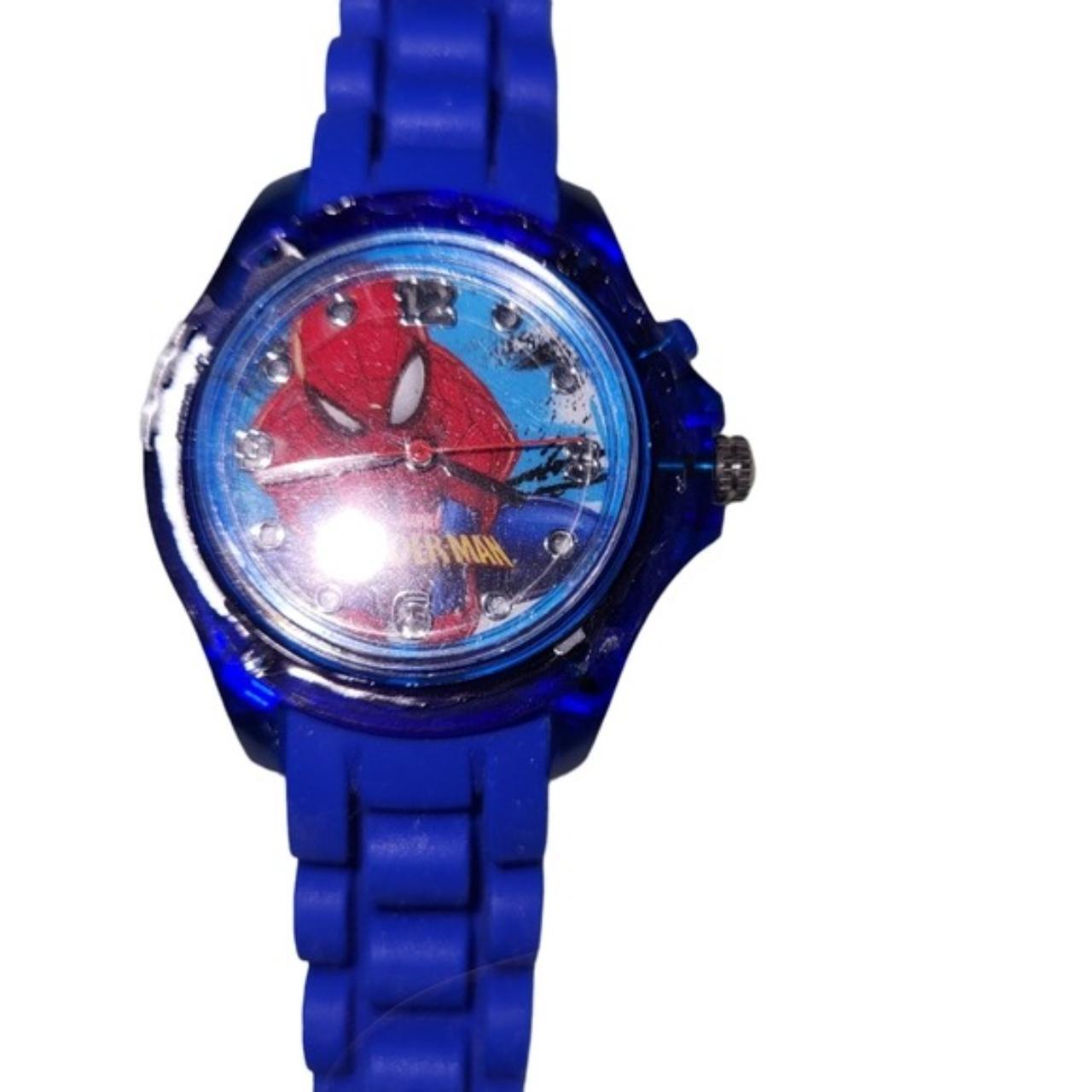 Marvel Spiderman Light Up Watch Blue EUC - Depop