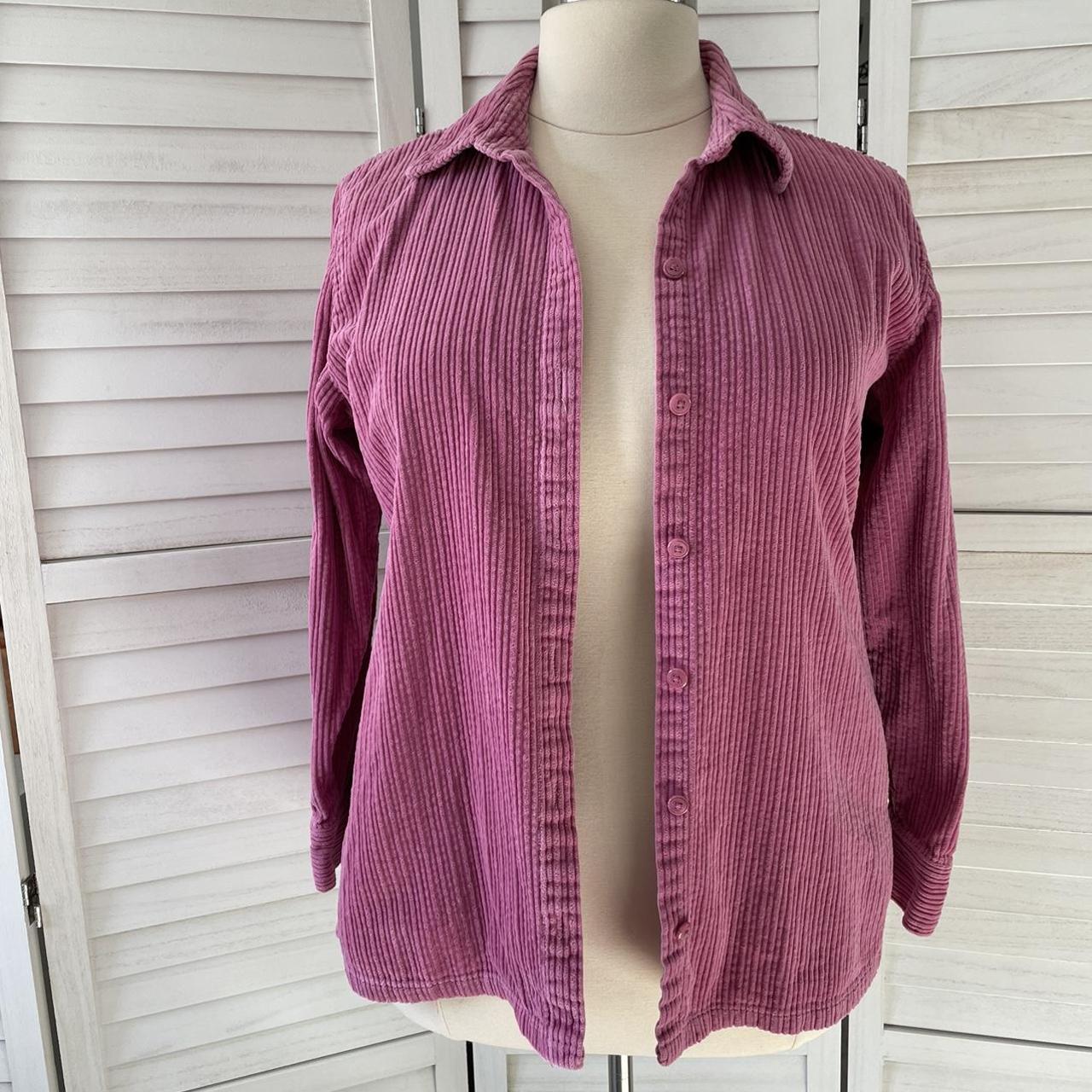 Vintage 90s Croft & Barrow Pink Corduroy Button Down... - Depop