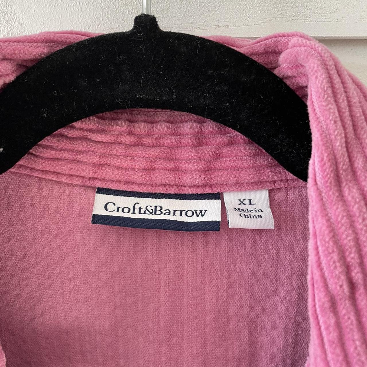 Vintage 90s Croft & Barrow Pink Corduroy Button Down... - Depop