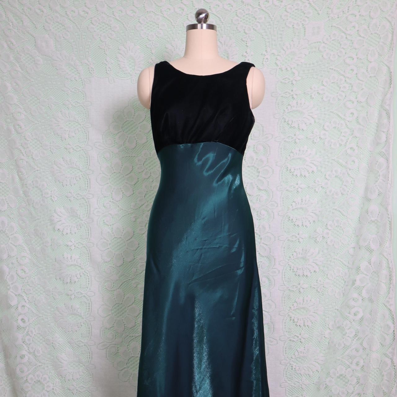 90s renaissance prom dress, black velvet bust and... - Depop