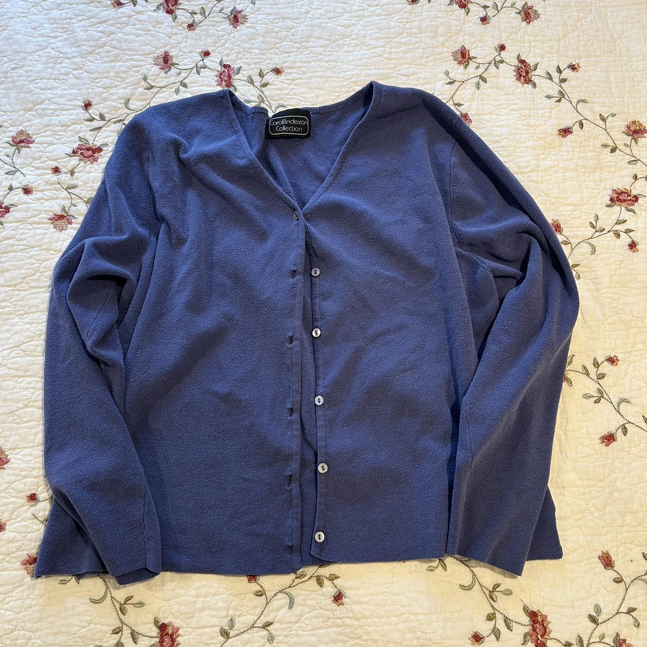 carol anderson collection oversized indigo cardigan... - Depop