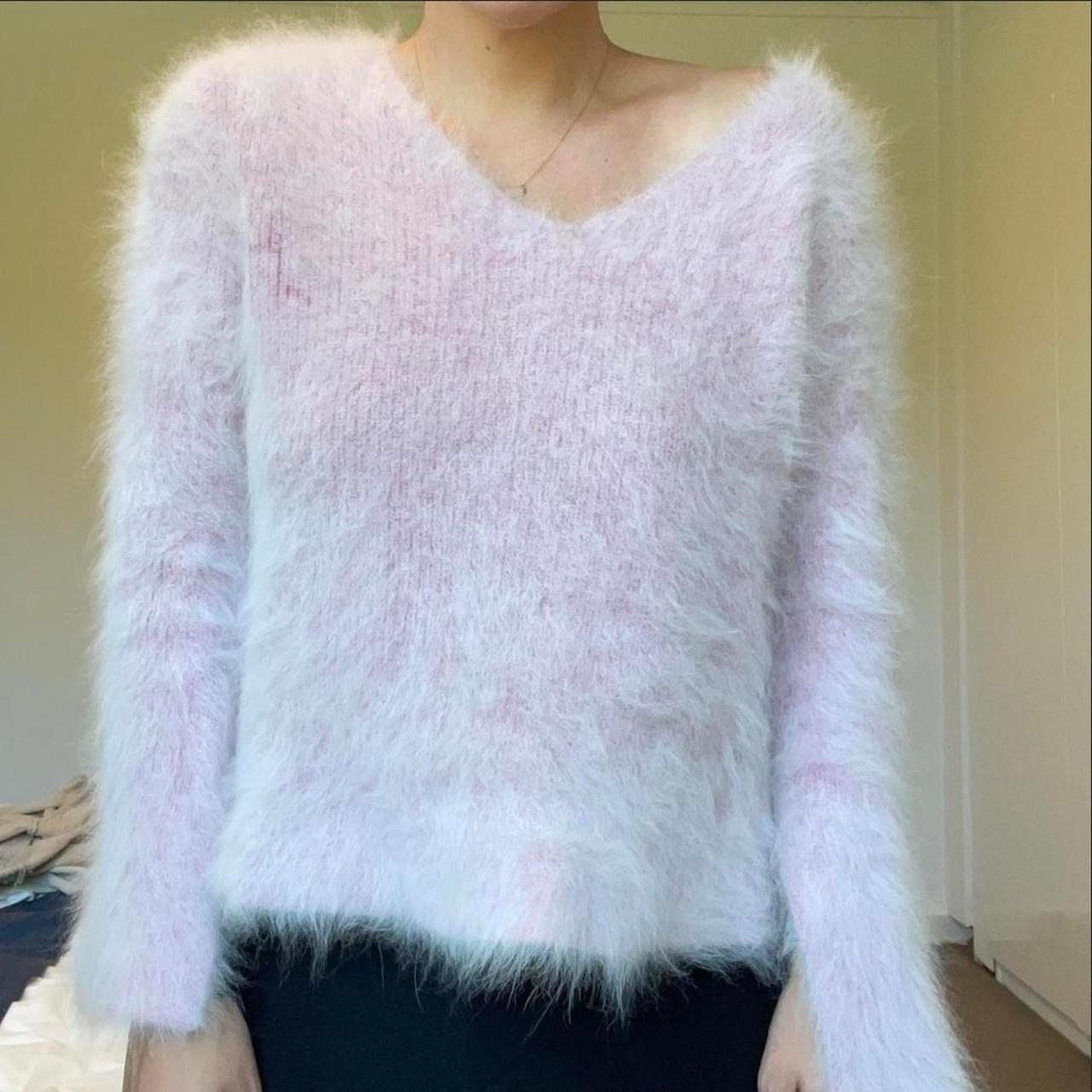 Incu pink angora knit jumper size small Incredibly... - Depop