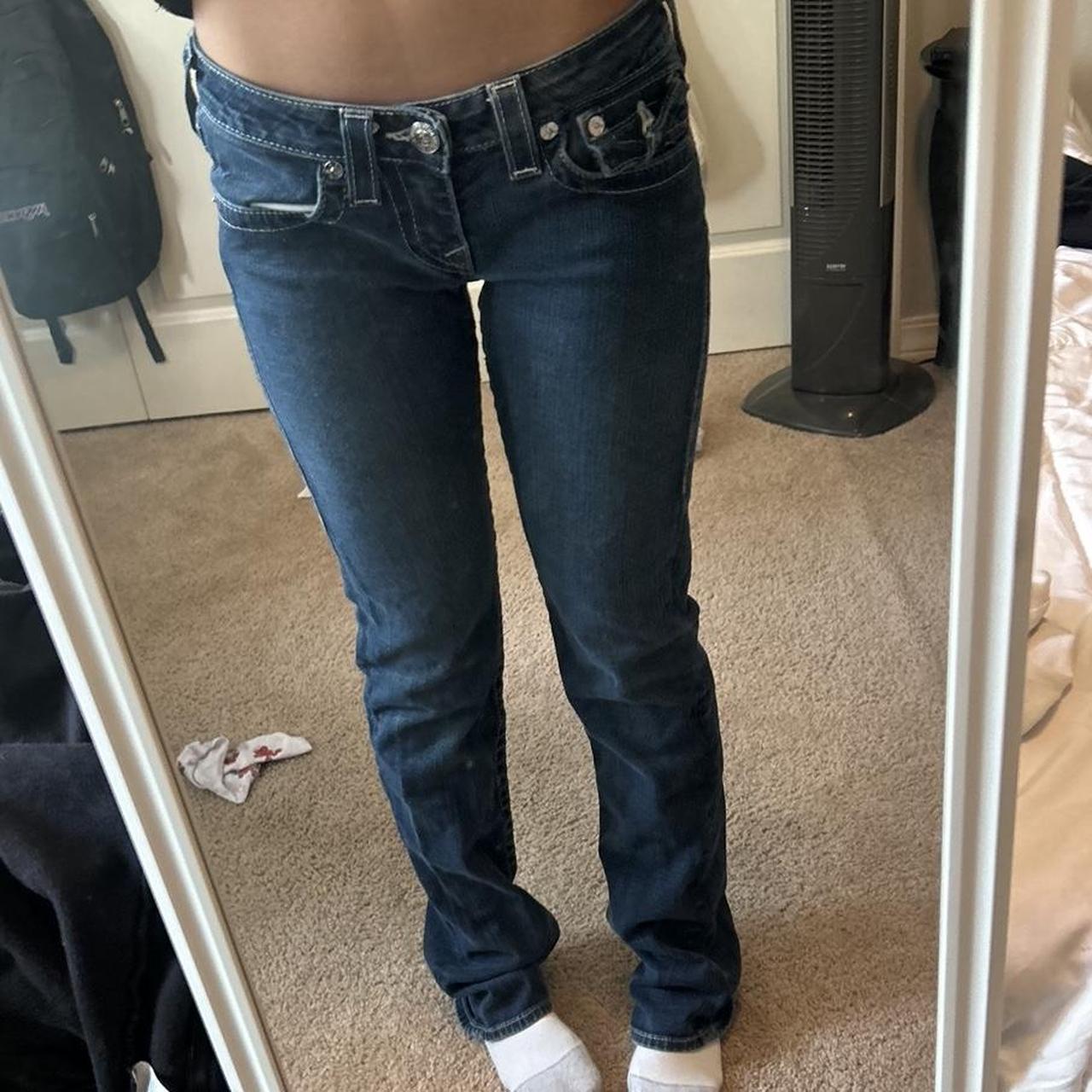 low rise true religion straight leg slightly bootcut... - Depop