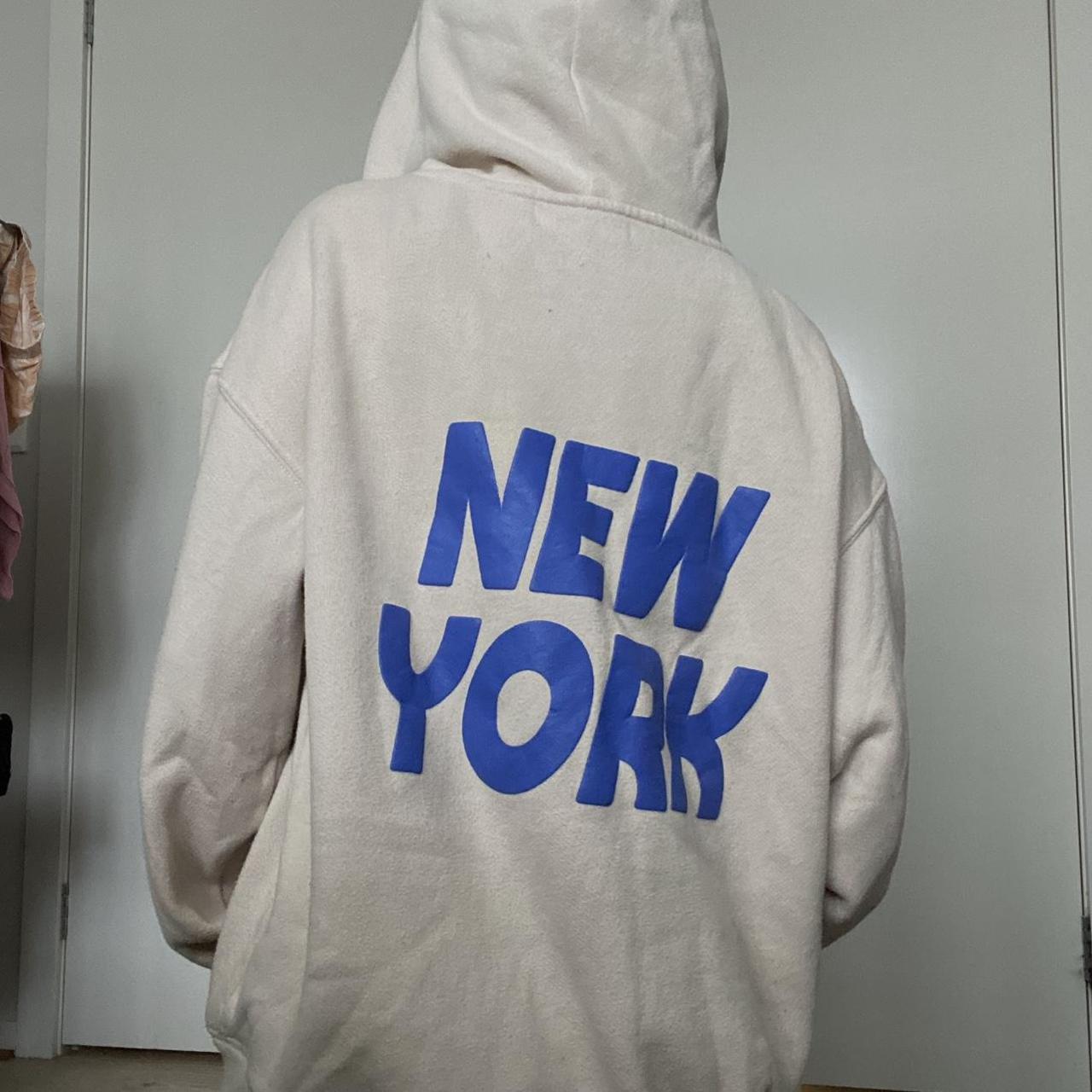 Beige supre puff print hoodie 2xs but would fit up... - Depop