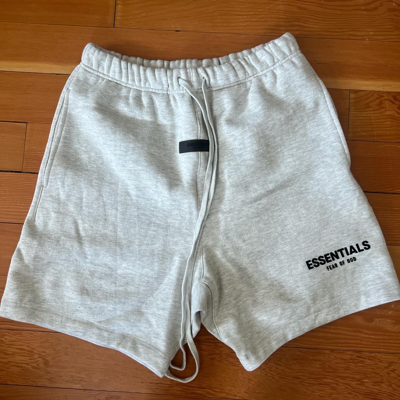 xs light grey essentials shorts. never worn, but... - Depop