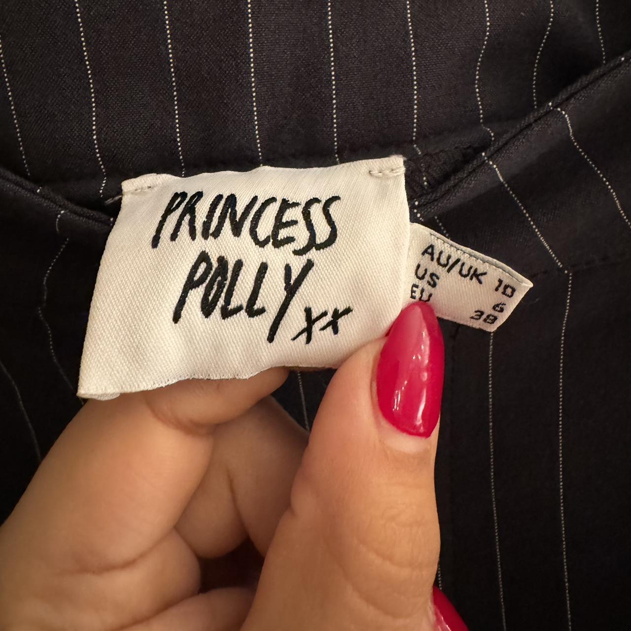 princess polly pinstripe pants (navy) -slight... - Depop