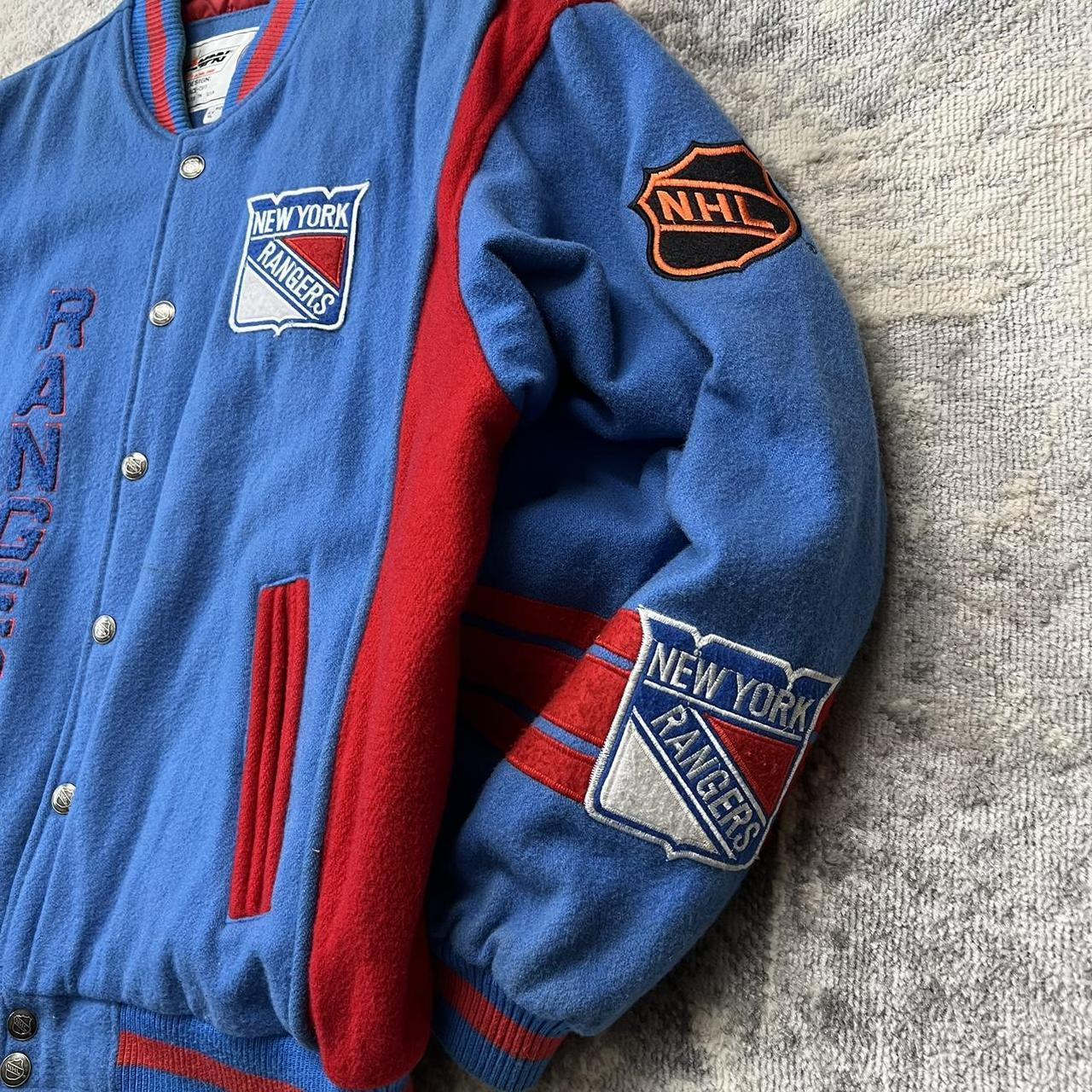 Vintage 90s New York Rangers NHL Wool Bomber Jacket | Depop Vintage 90s New York Rangers NHL Wool Bomber Jacket | Depop