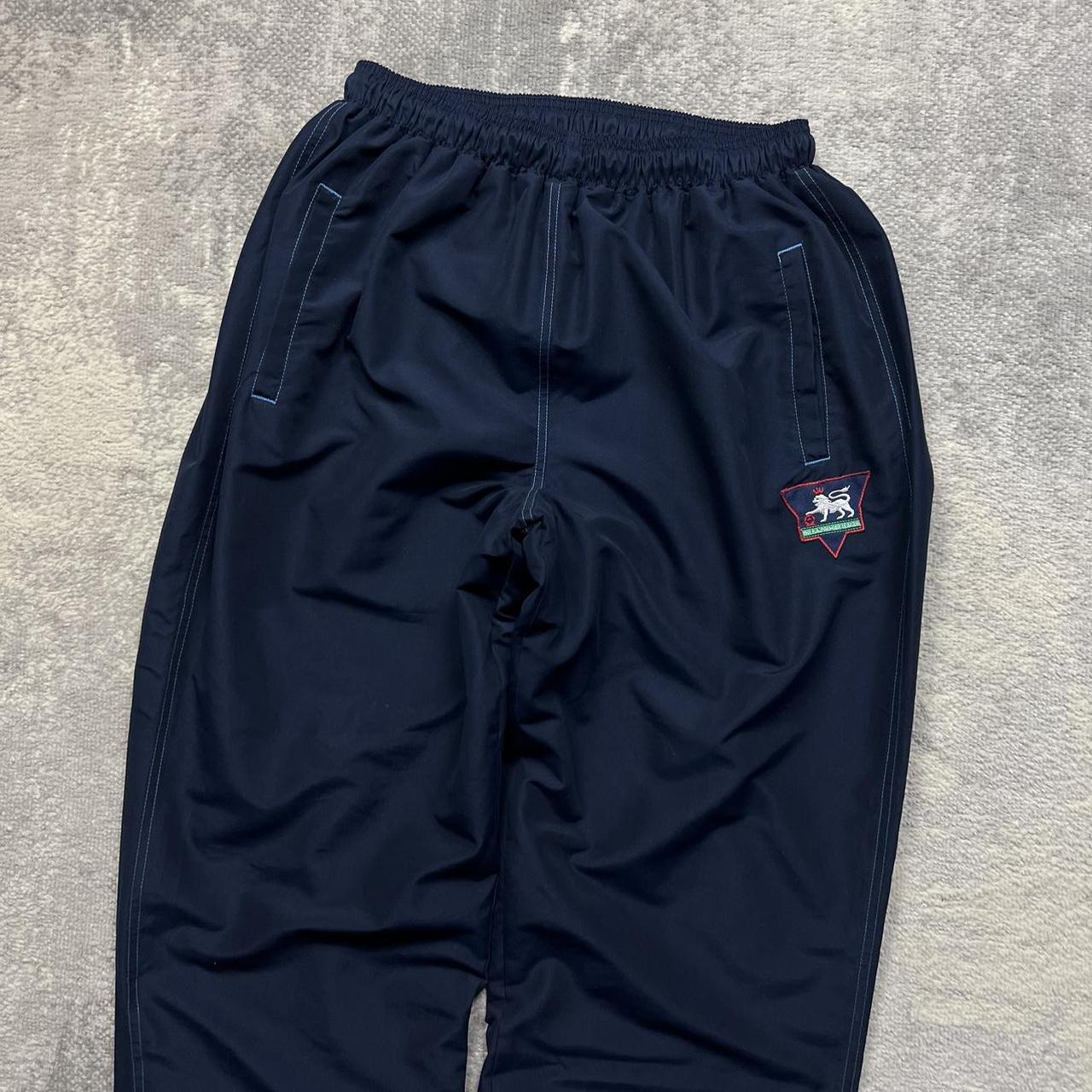 Vintage football track pants 90s M&S Navy Straight... | Depop