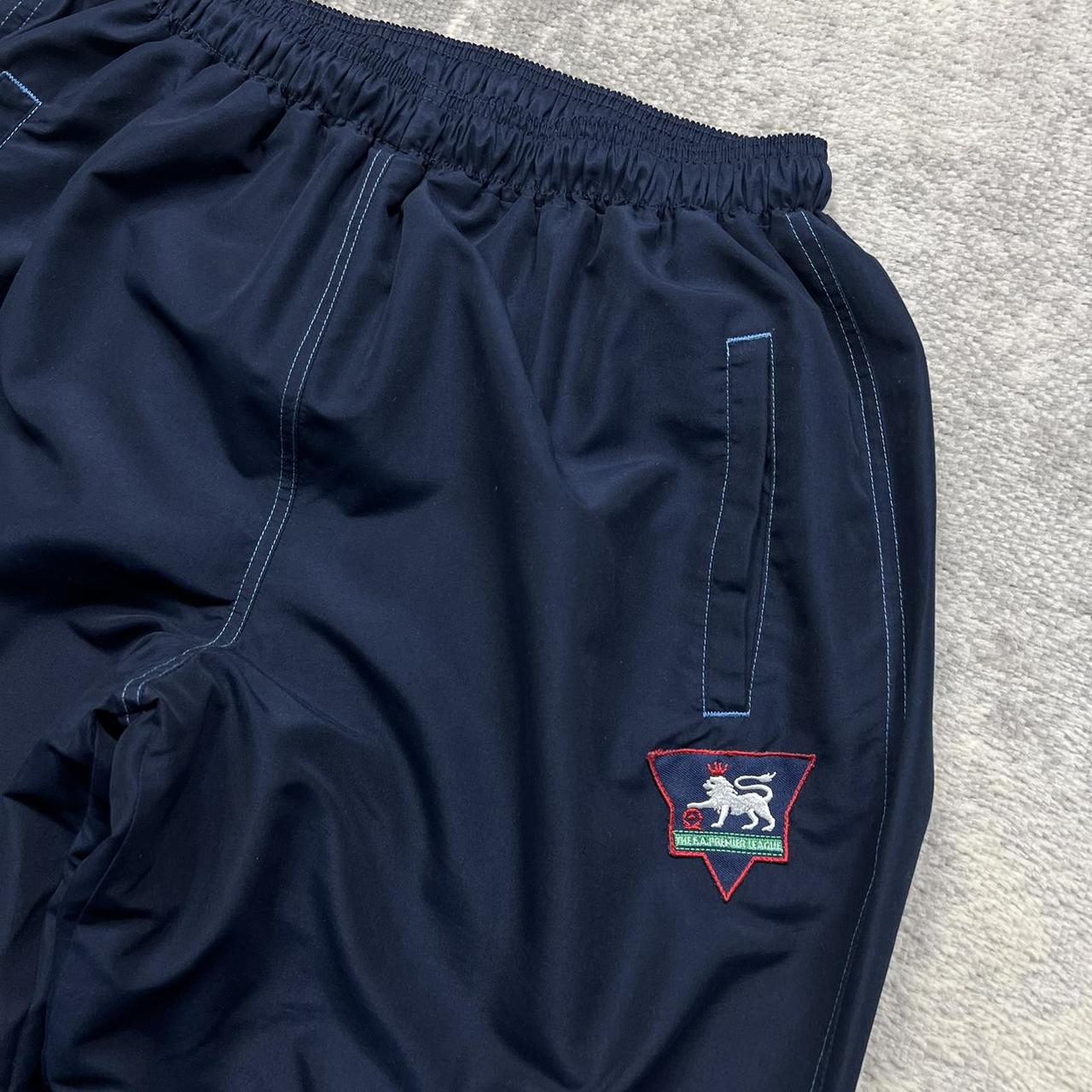 Vintage football track pants 90s M&S Navy Straight... | Depop