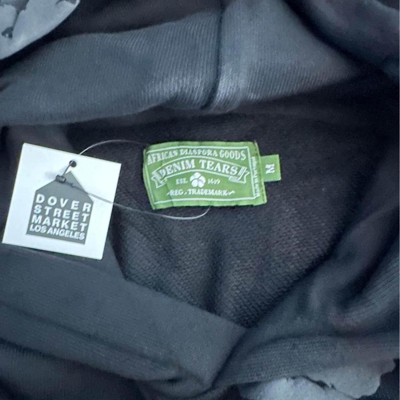 Monochrome Denim Tear Hoodie Size Medium Ships same... - Depop