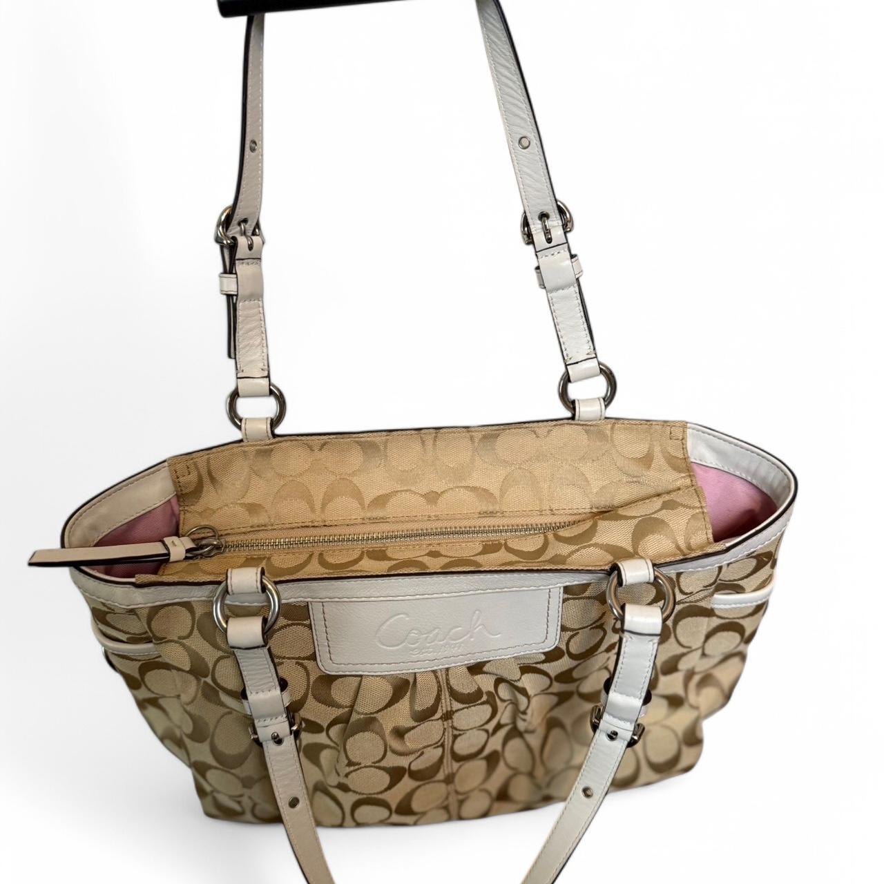 COACH Signature pleated east west handbag | Depop