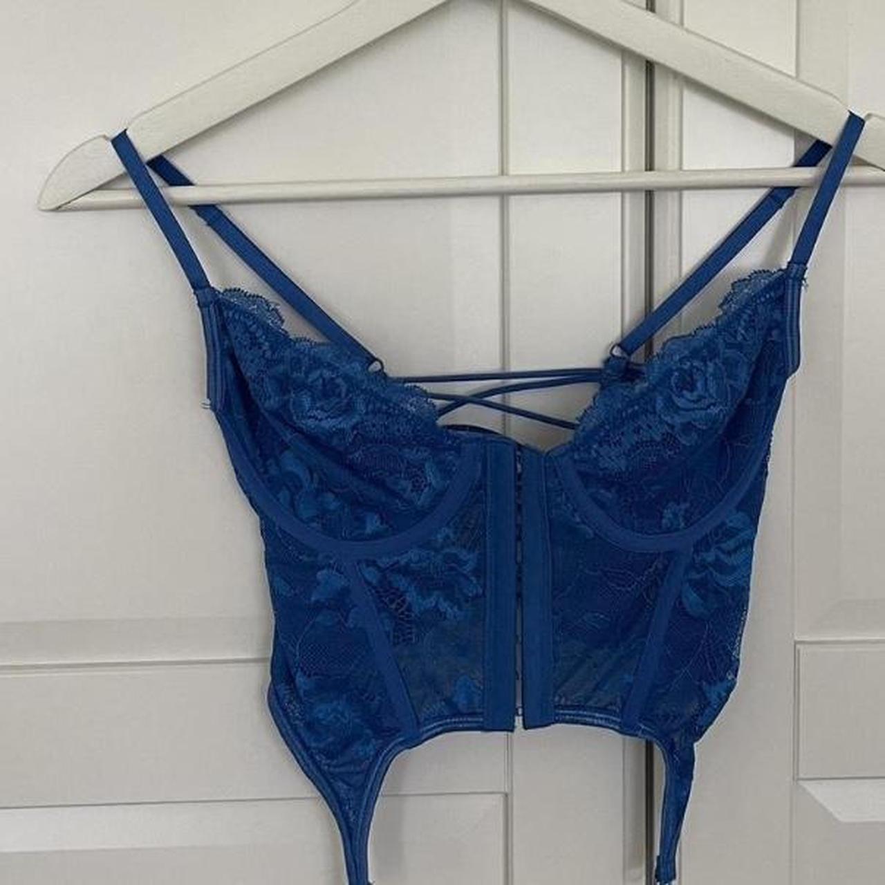 Glassons Lace Corset (Blue) Size 6 RRP: $40 Perfect... - Depop
