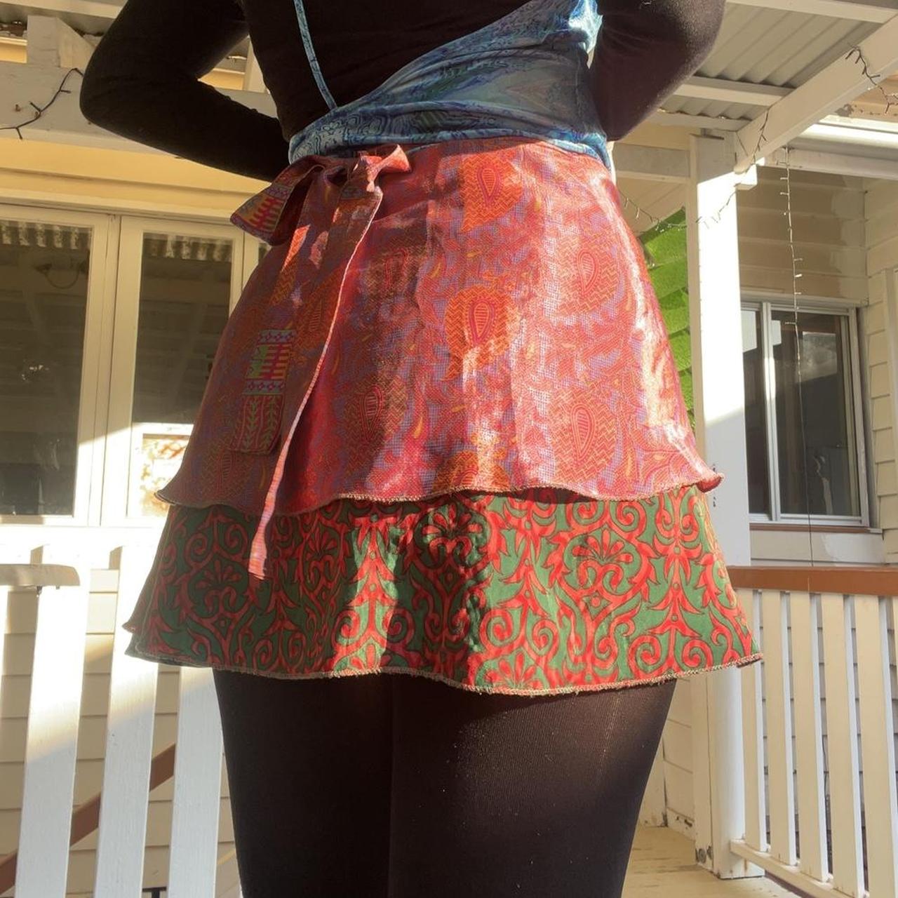 Wrap around festival gypsy mini skirt One size - Depop