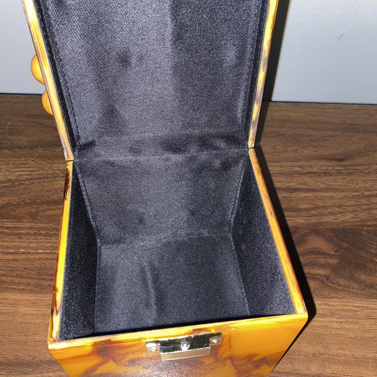 Neon orange brown acrylic box purse - Depop