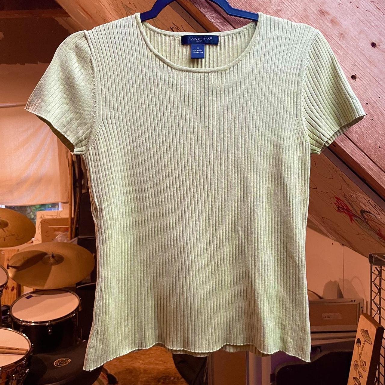 Vibrant Chartreuse Ribbed Sweater Size S-M Super... - Depop