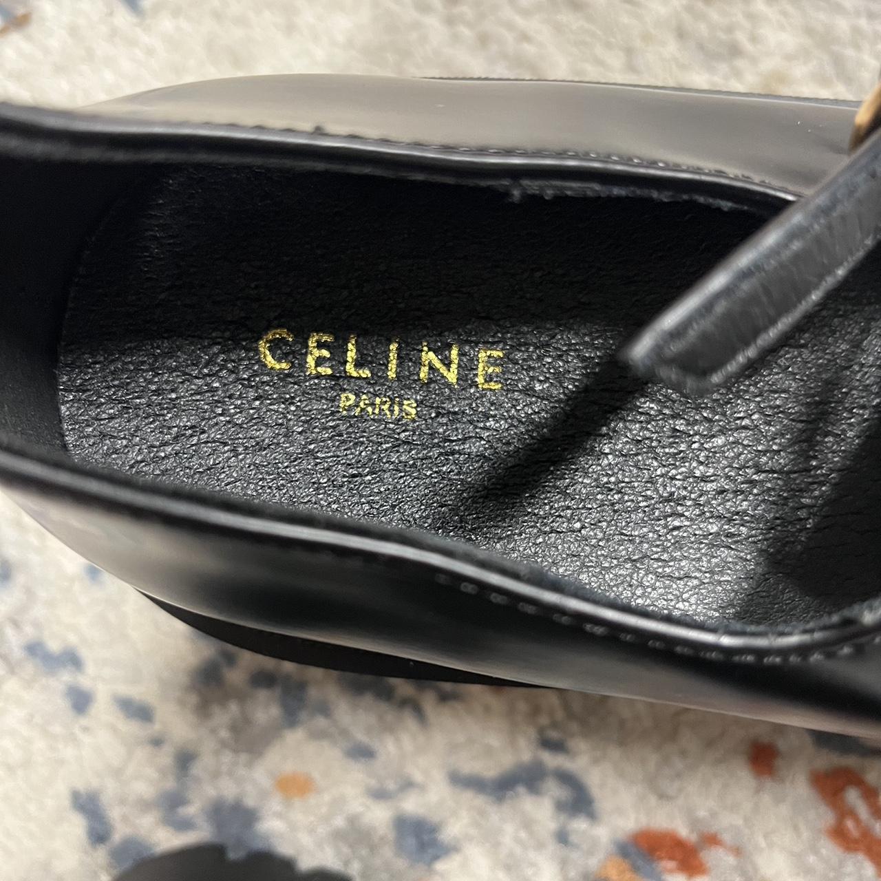 celine authentic black block flats - Depop