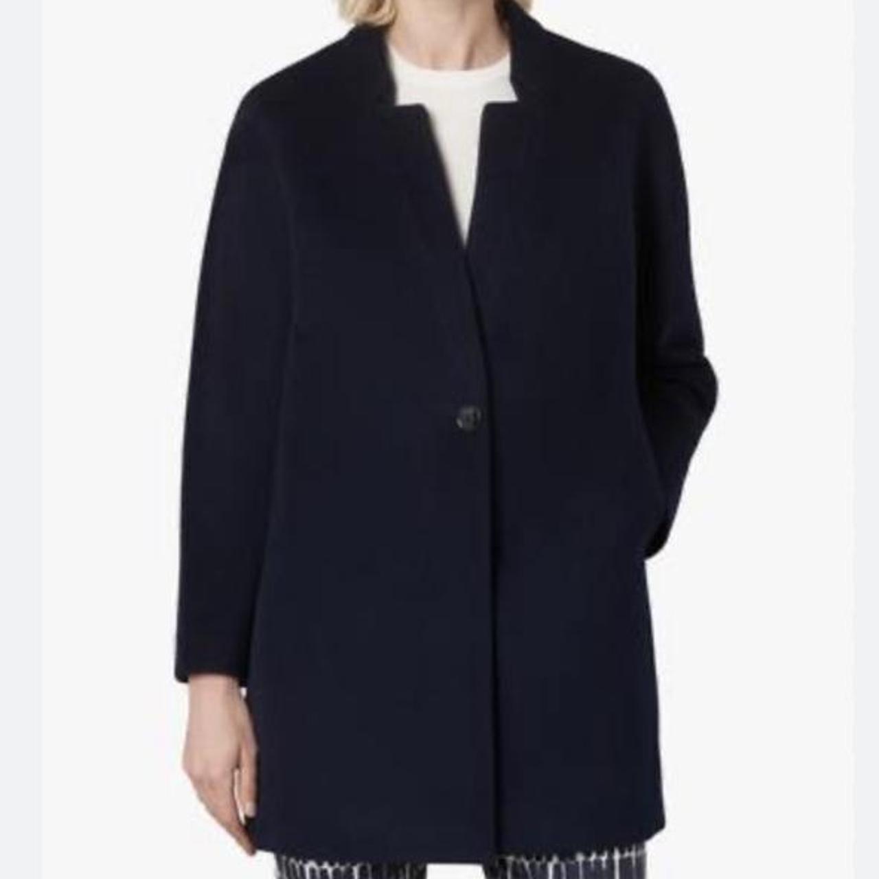 Jaeger navy wool coat, excellent condition only worn... - Depop