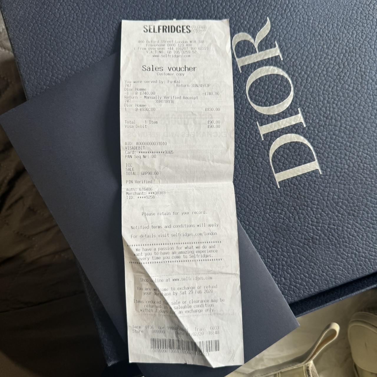 White Dior b23 - authentic comes with receipt Size... - Depop