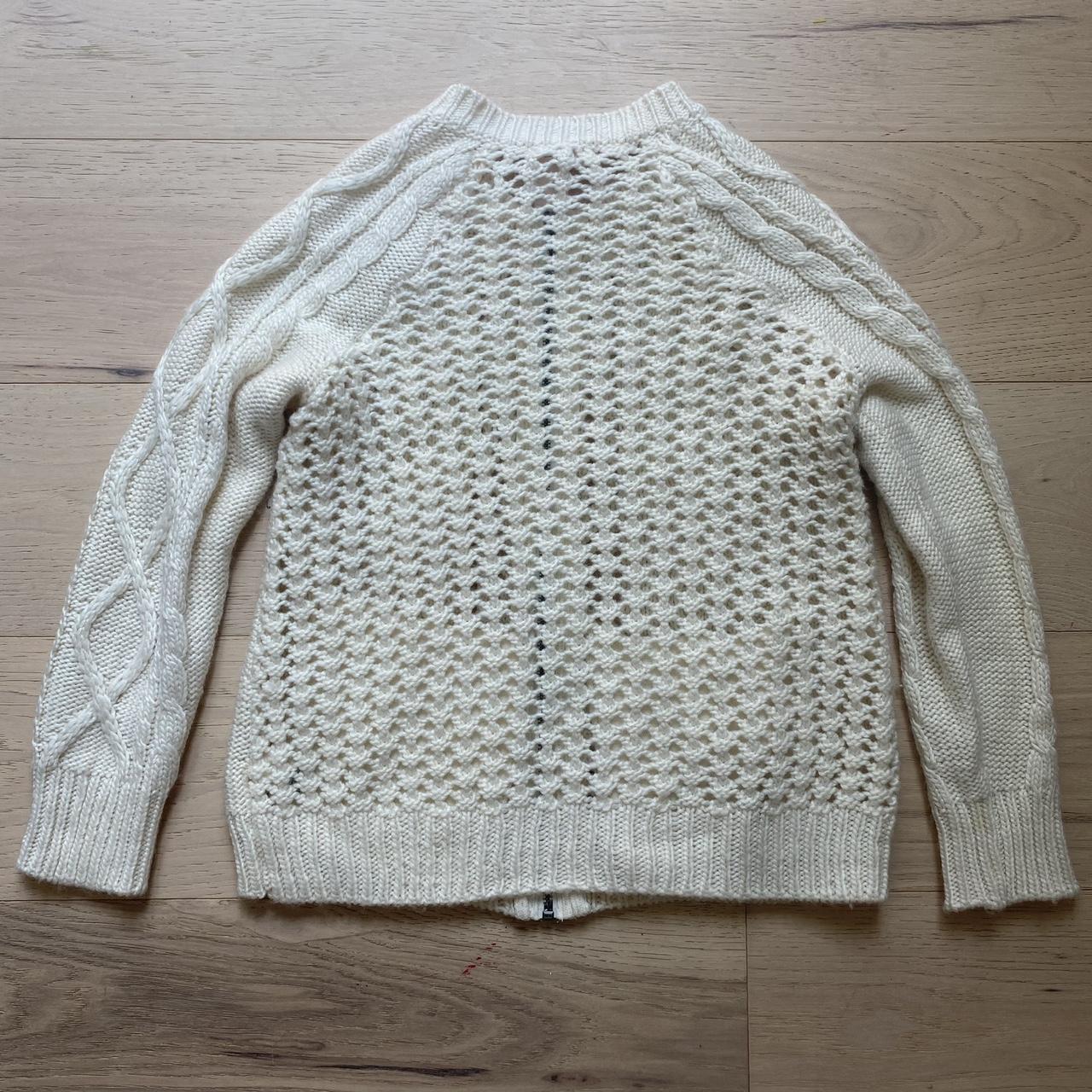 White knit woolen jacket Size XS Brand DKNY 70%... - Depop