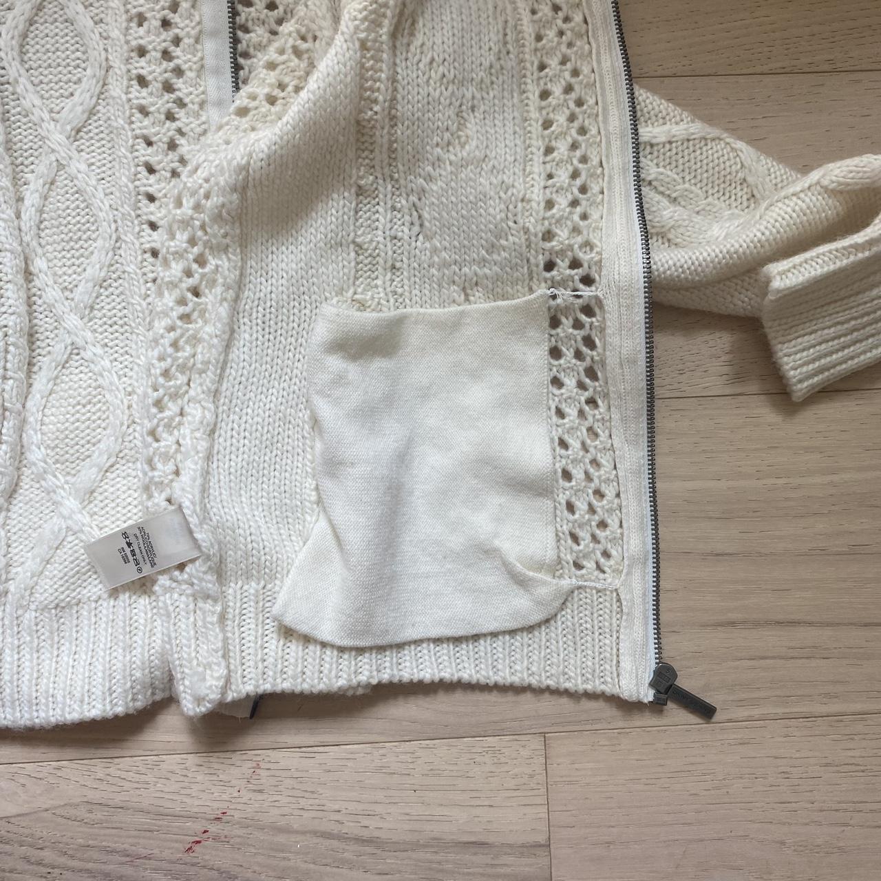 White knit woolen jacket Size XS Brand DKNY 70%... - Depop