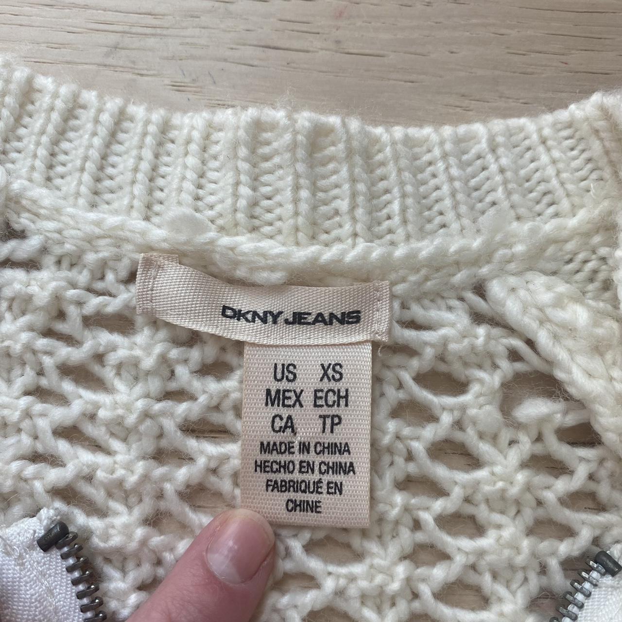 White knit woolen jacket Size XS Brand DKNY 70%... - Depop