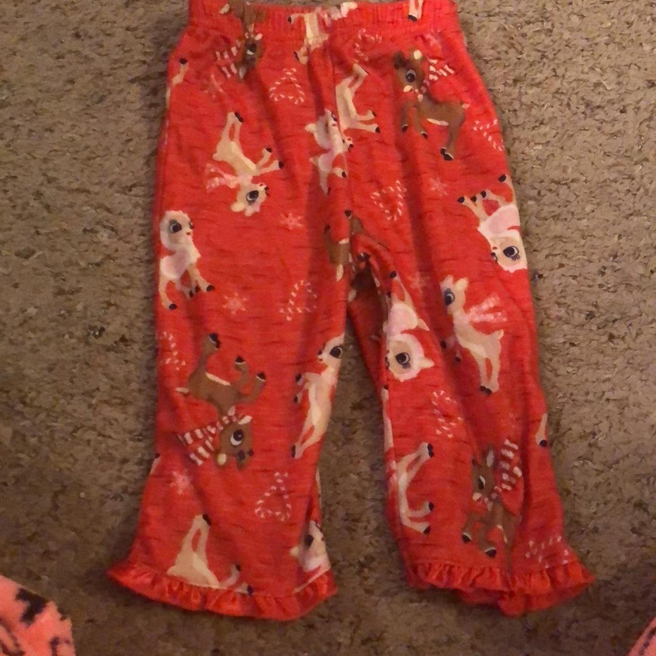 Rudolph Baby Girl Red Fleece Pajamas Set - Size 18... - Depop