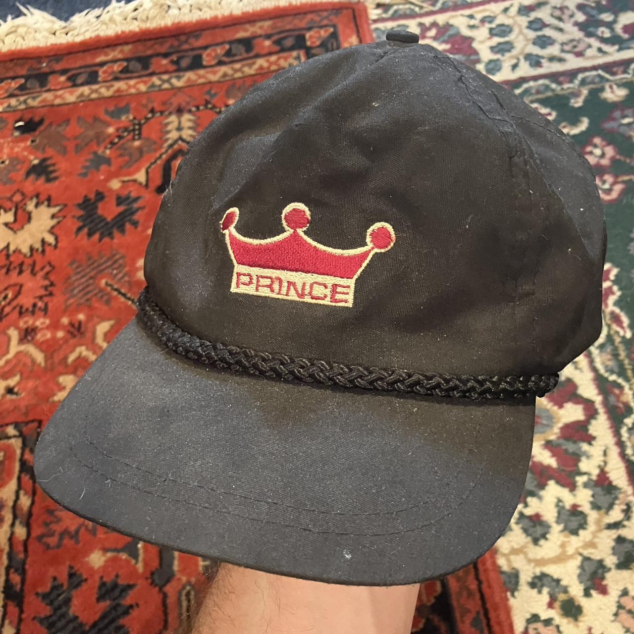 Prince tennis brand leather strap back 90s hat... | Depop