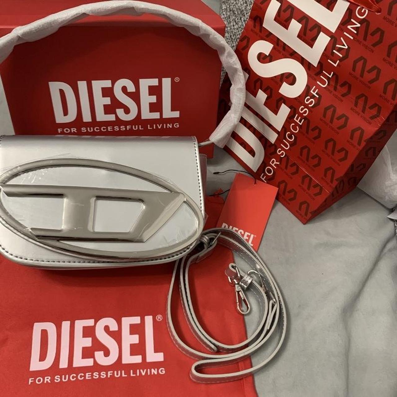 Diesel silver crossbody bag, brand new with tags, in... - Depop