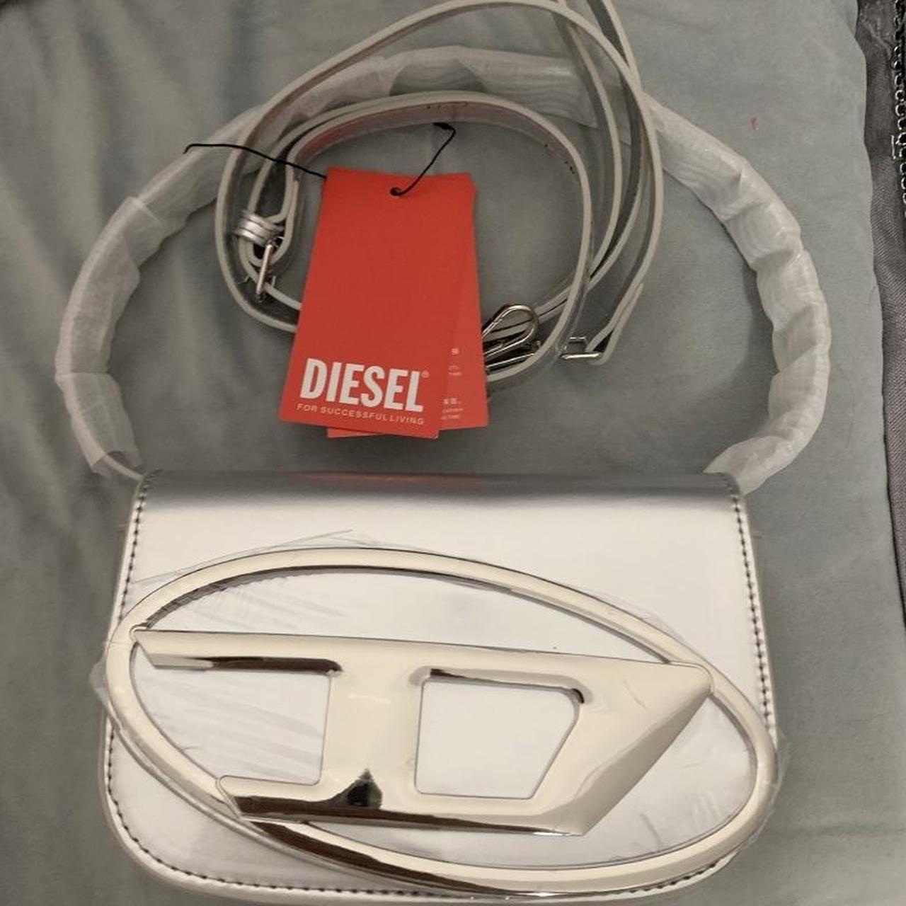 Diesel silver crossbody bag, brand new with tags, in... - Depop