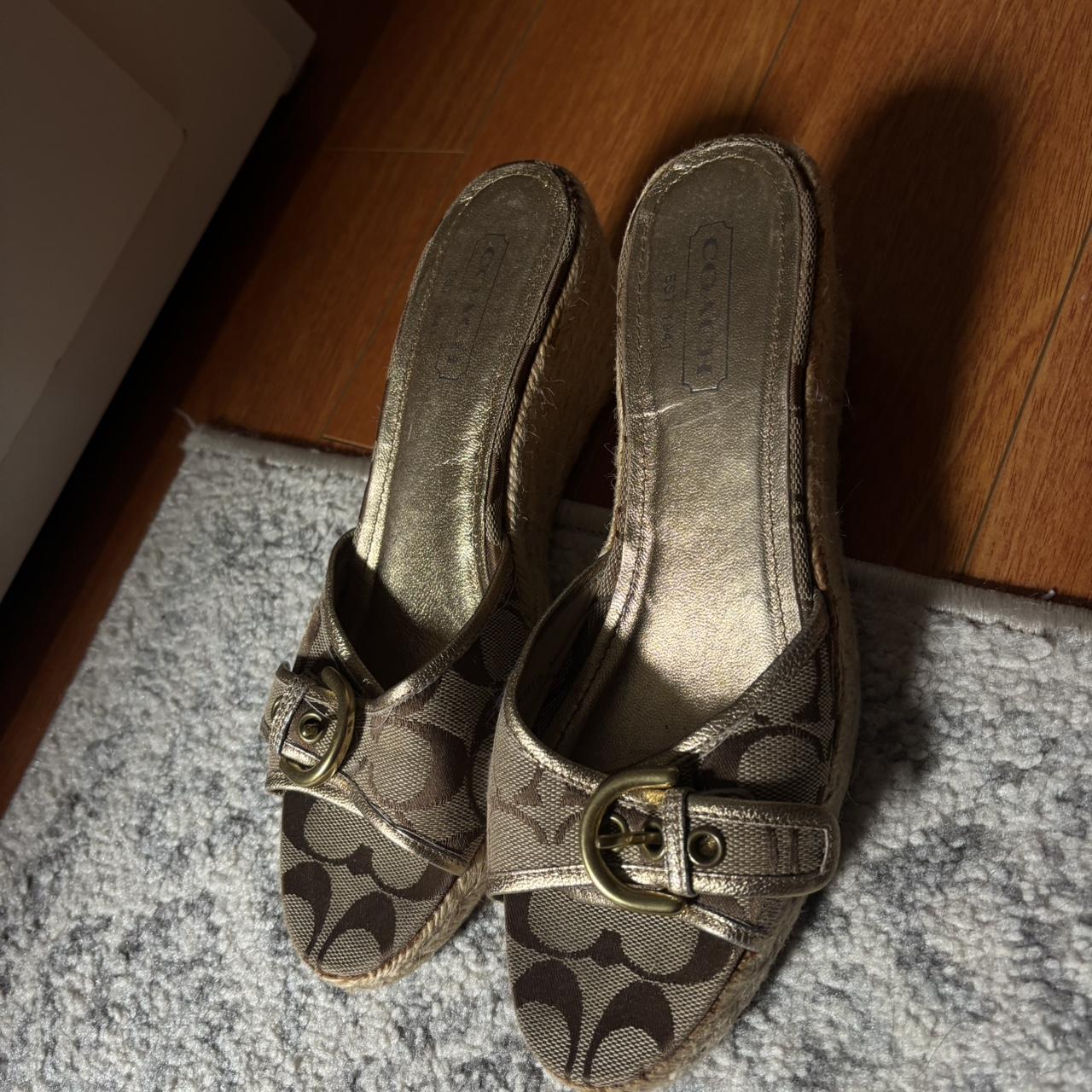 Vintage! Tan and brown Coach wedges #Coach so... | Depop