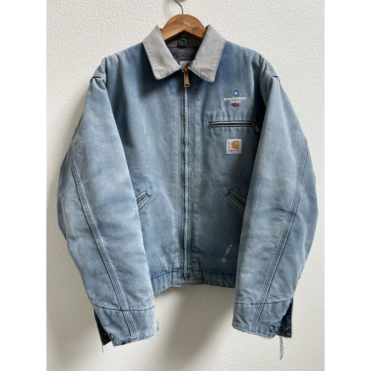 Vintage Carhartt Detroit Jacket Distressed Faded... | Depop