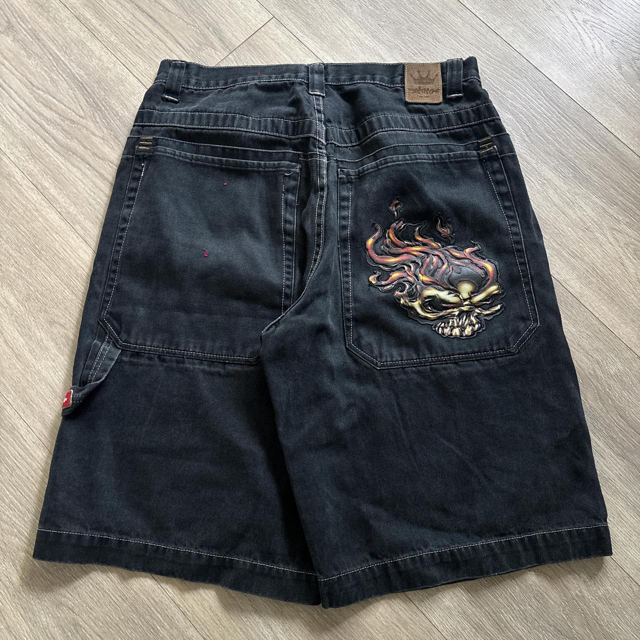 Black flaming skull Jnco jorts 🔥 Size: 33 These... | Depop