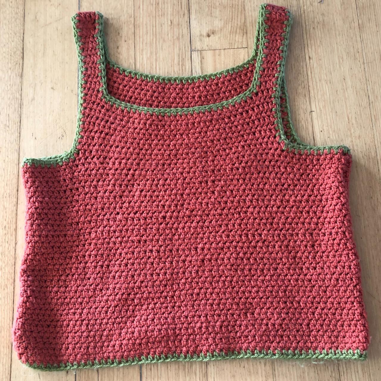 Crochet Singlet, Handmade, Fits M/L - Depop