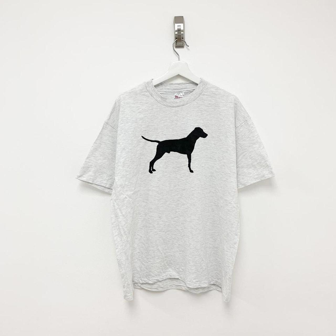 Vintage Single Stitch 90s Dog Graphic T Shirt Grey... - Depop