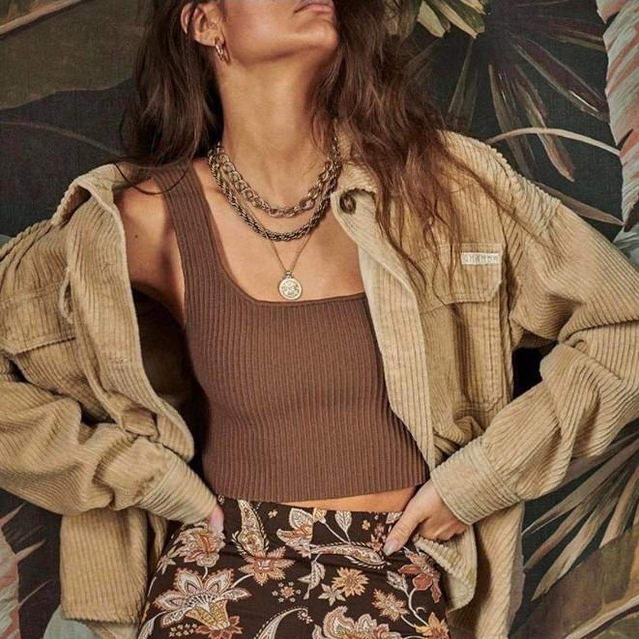 Ghanda brown crop top Size xs/s Made from lovely... - Depop