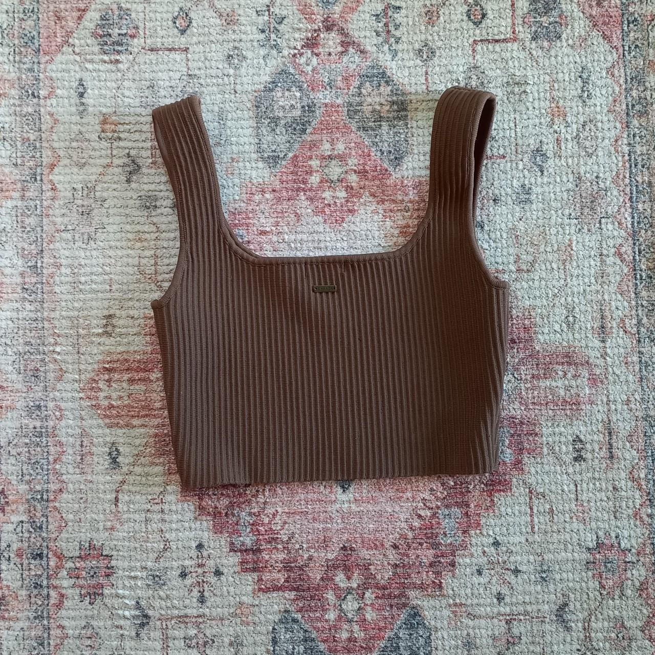 Ghanda brown crop top Size xs/s Made from lovely... - Depop