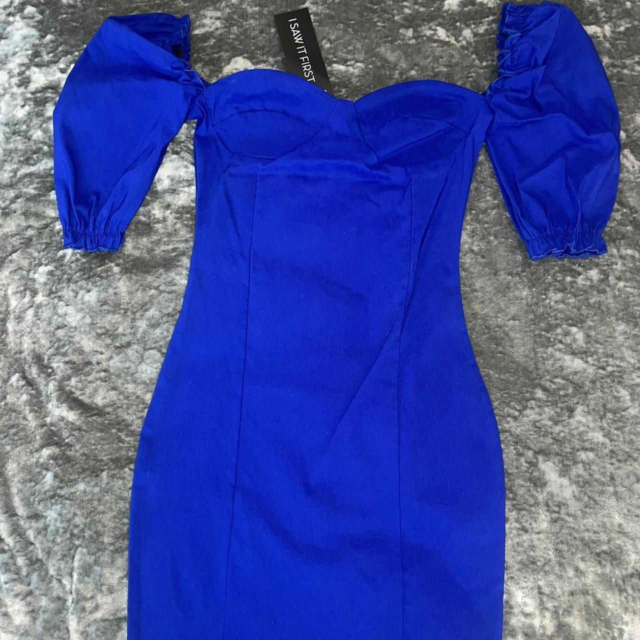 Royal blue mini off the shoulder mini bodycon dress.... - Depop