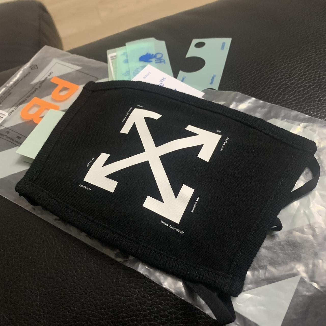 ‘Off-White’ arrow print face mask with Proven... - Depop