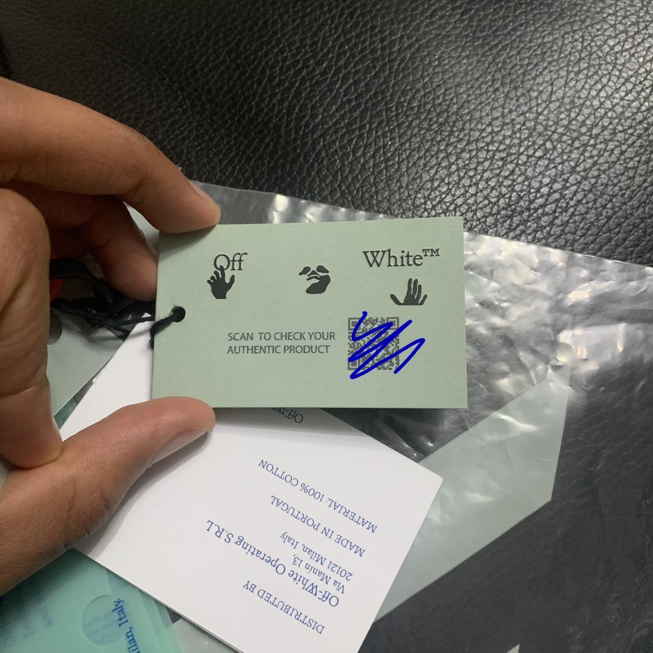 ‘Off-White’ arrow print face mask with Proven... - Depop