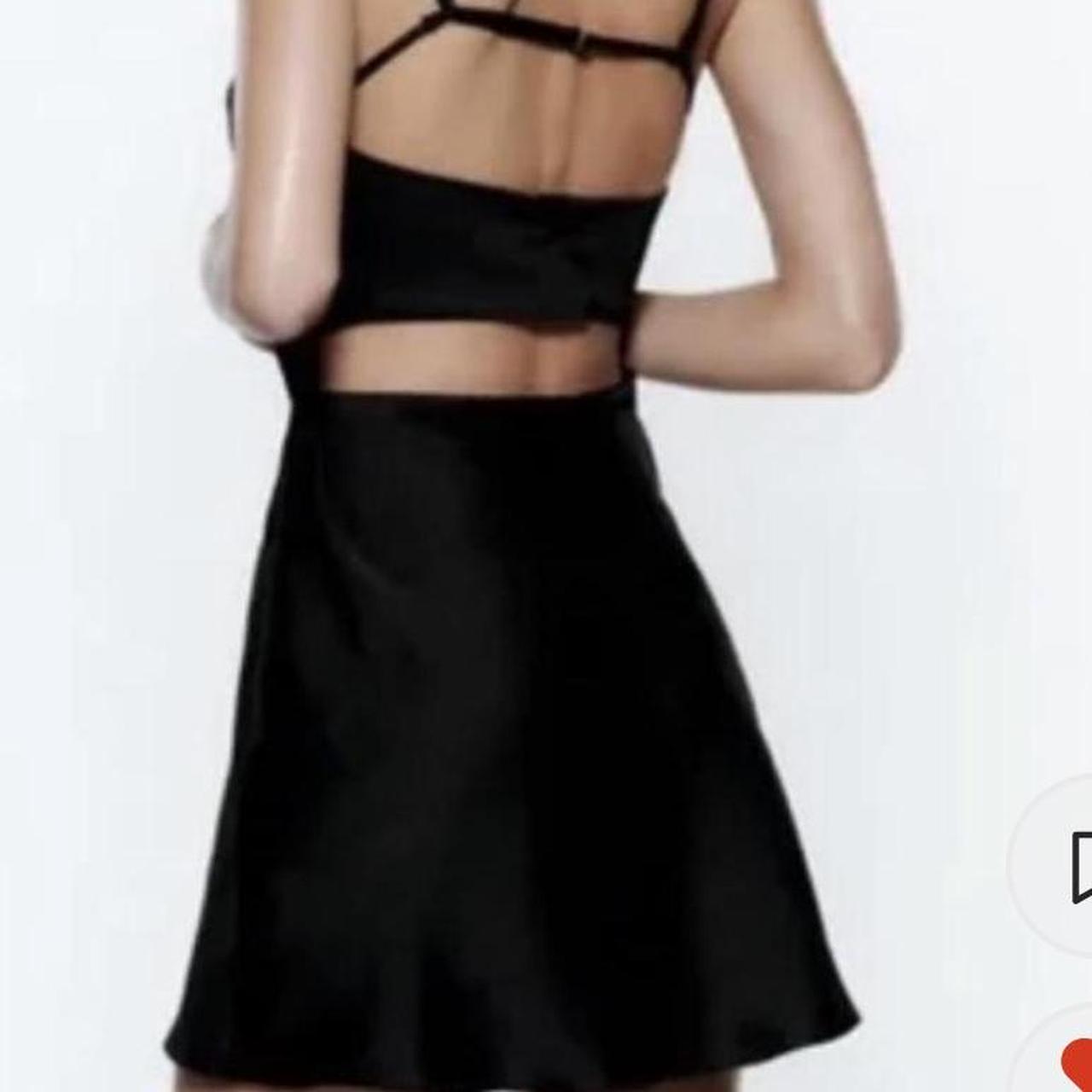 Black Zara mini dress Satin size: small never worn,... - Depop