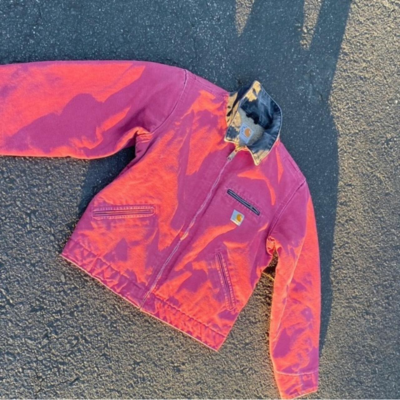 Vintage Raspberry Carhartt Detroit Jacket •Great... - Depop
