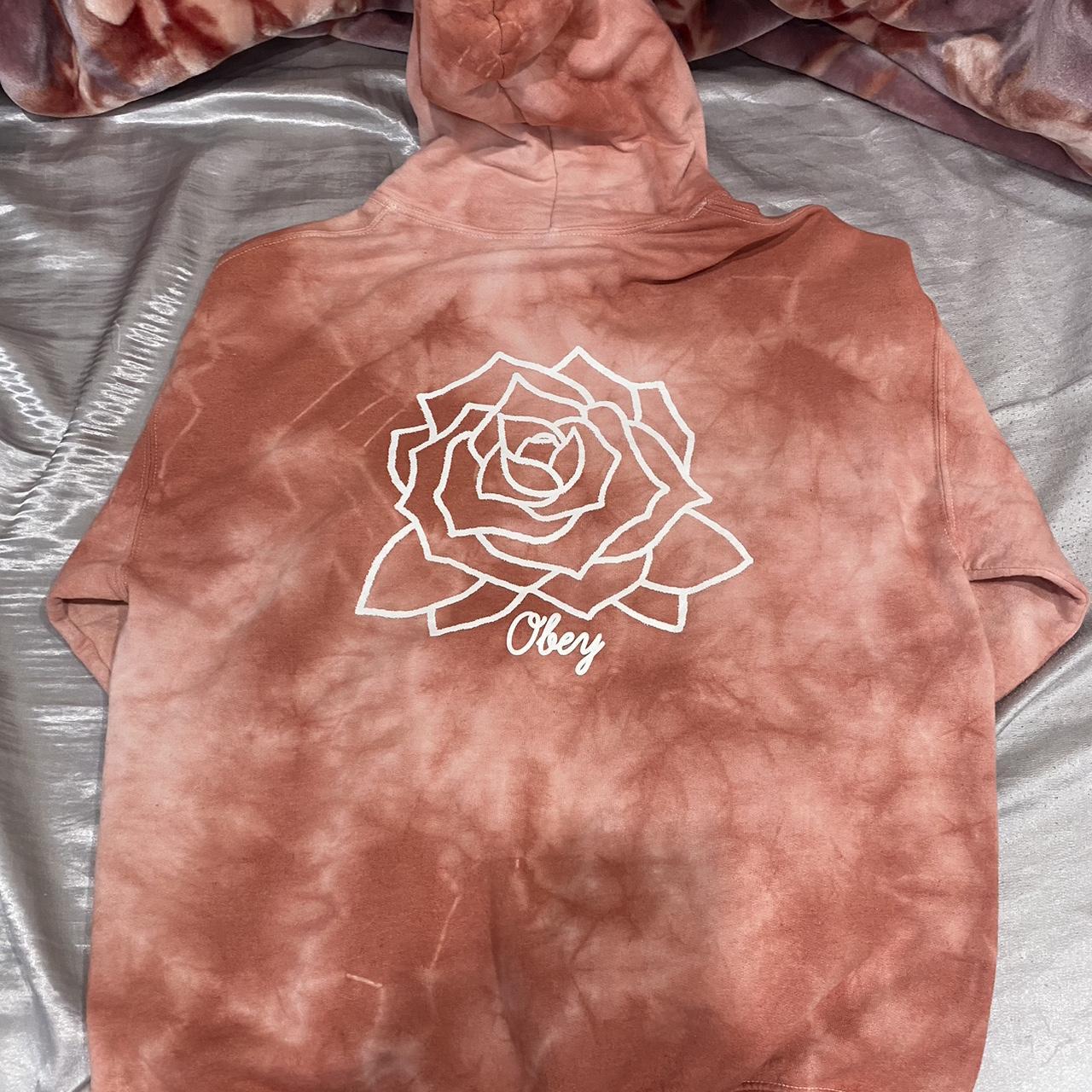 Pink tie dye obey hoodie ️‍🔥 Size medium. Worn a... - Depop