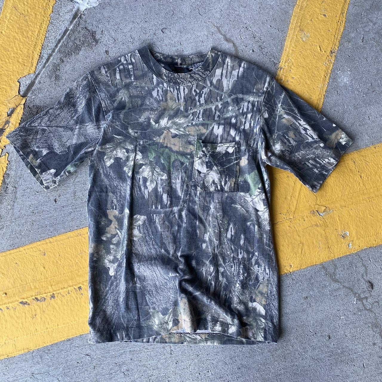 Vintage Camo Pocket Shirt Size L Length 27" Pit to... - Depop