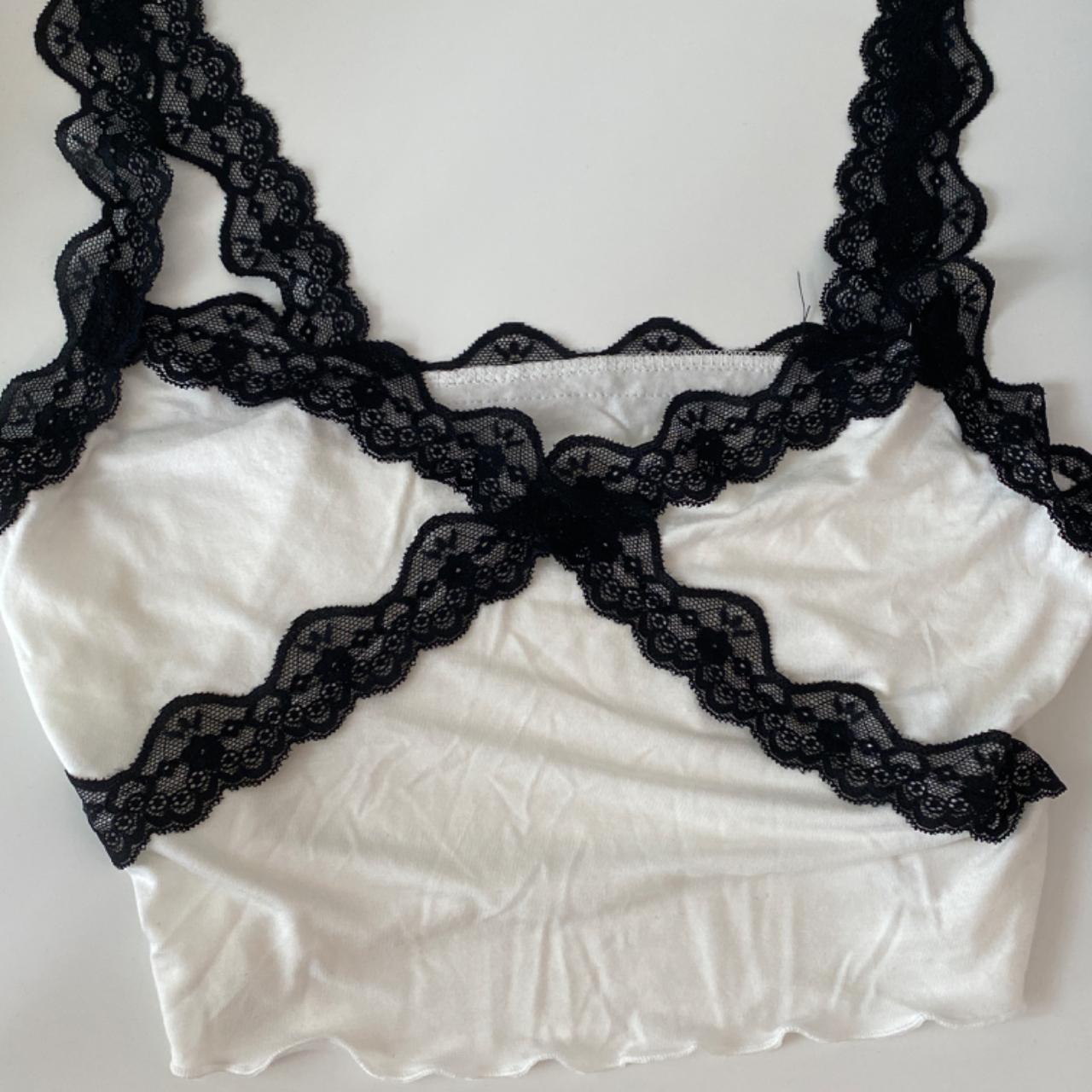 SHEIN Cross lace cropped tank top - Depop