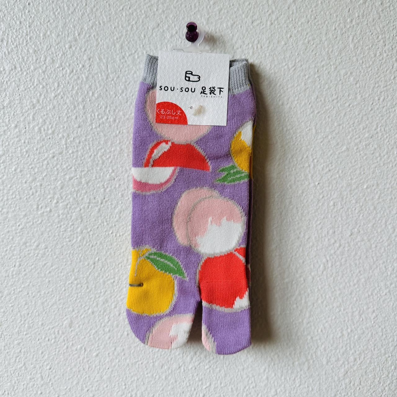 Sou Sou Tabi Socks Japanese Pattern peach... - Depop