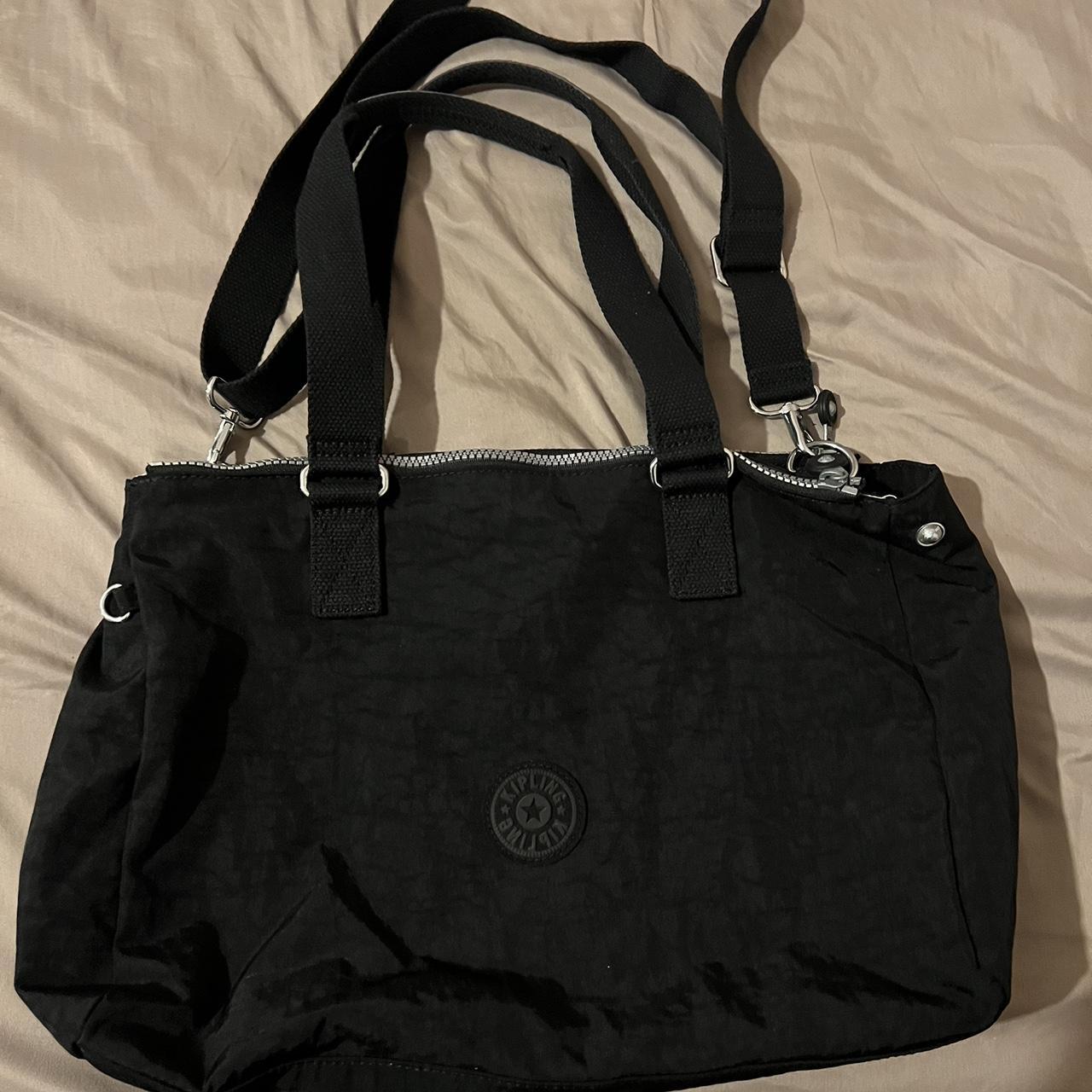 Kipling Women's Black and Grey Bag | Depop