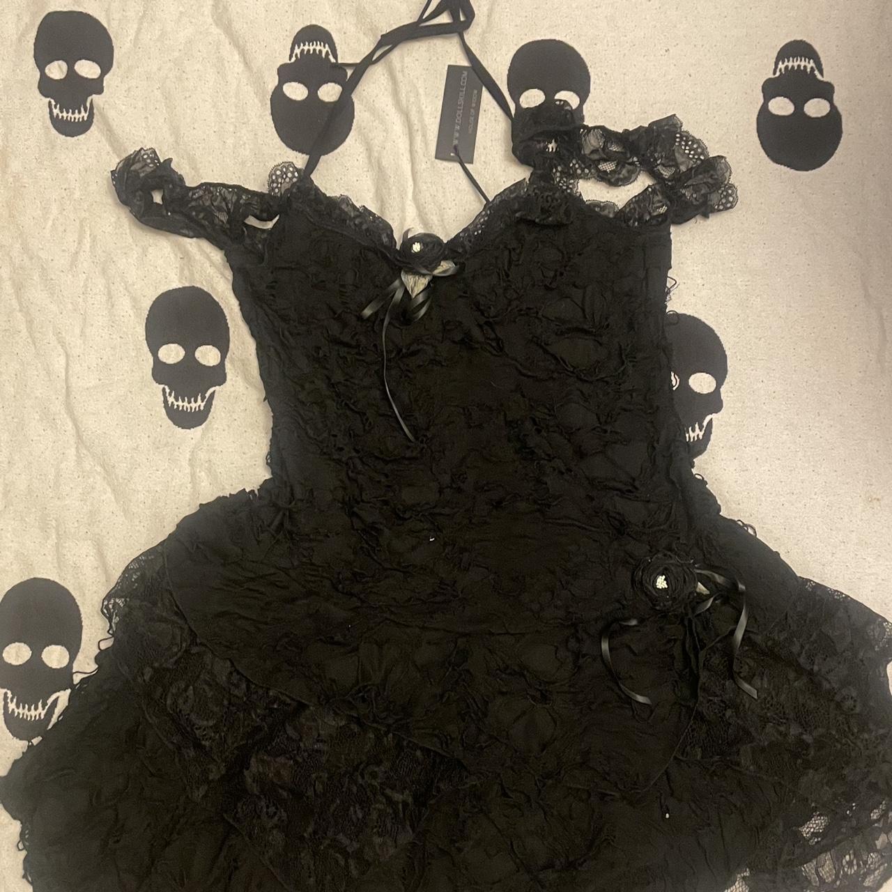 BNWT DOLLSKILL Black lace babydoll dress with ribbon... | Depop